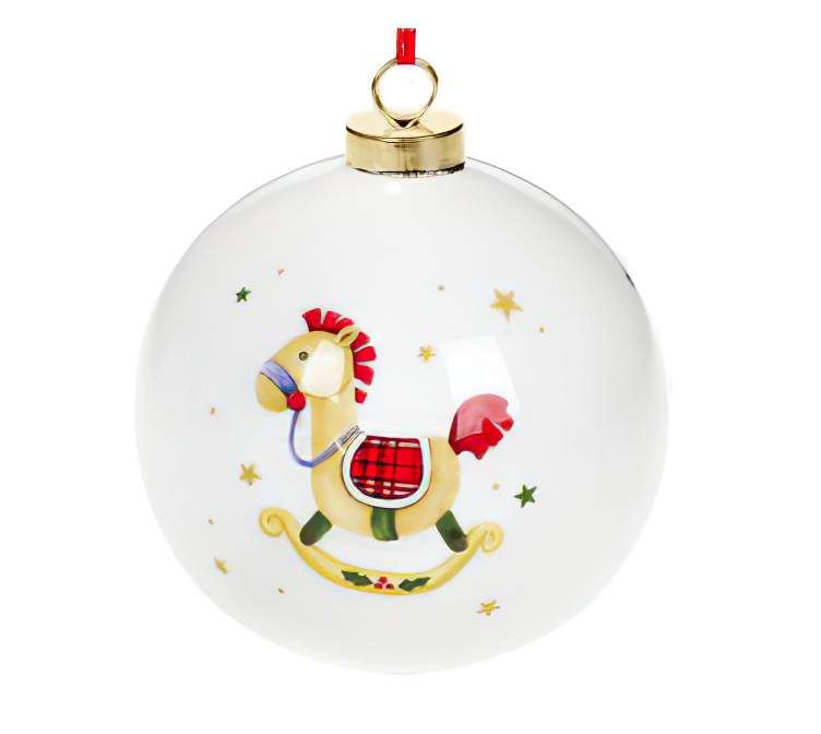 Ялинкова куля з кераміки BonaDi Коник 10 см Білий (811-515) (984087) — купити на EVA.UA — ціна ...