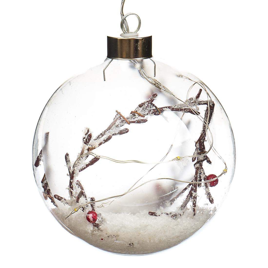 Ялинкова іграшка Elisey Куля Зимова казка з підсвіткою d 12 см Прозорий (042NB) (984356 ...