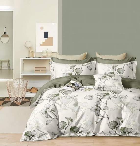 Комплект постільної білизни Soho Євро Lounge 200х230 см Flowers Olive ...