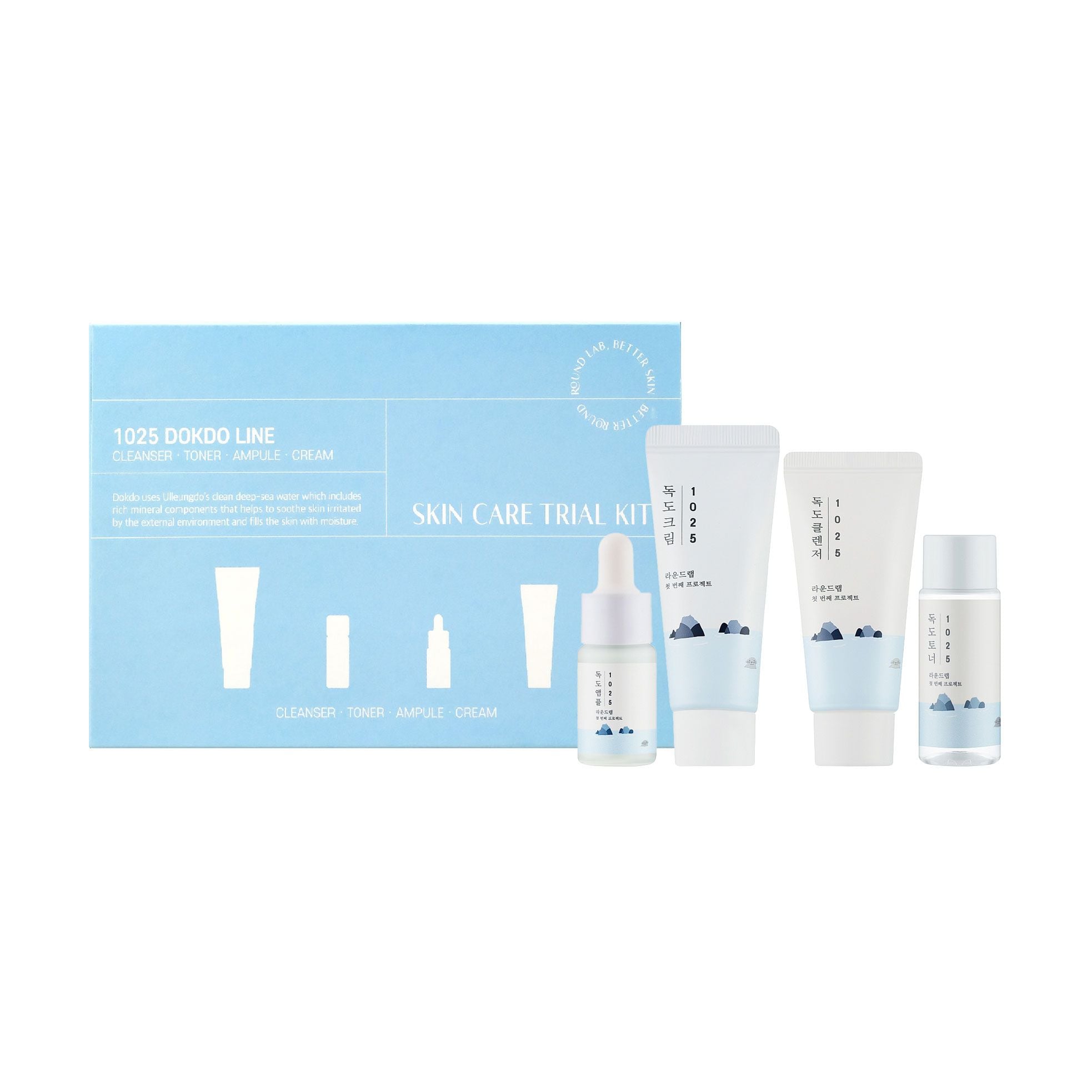 Набір для обличчя Round Lab 1025 Dokdo Line Skin Care Trial Kit (пінка ...