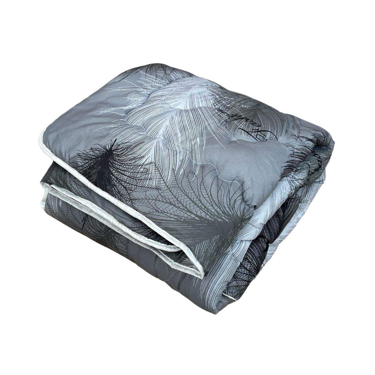 Одеяло холлофайбер евро 200х210 серое с перьями осень/зима/весна ...