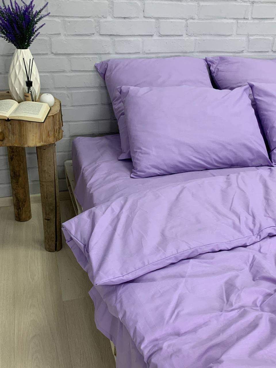 Комплект постільної білизни двоспальний 175х210 Бязь Gold Luxe лаванда ...