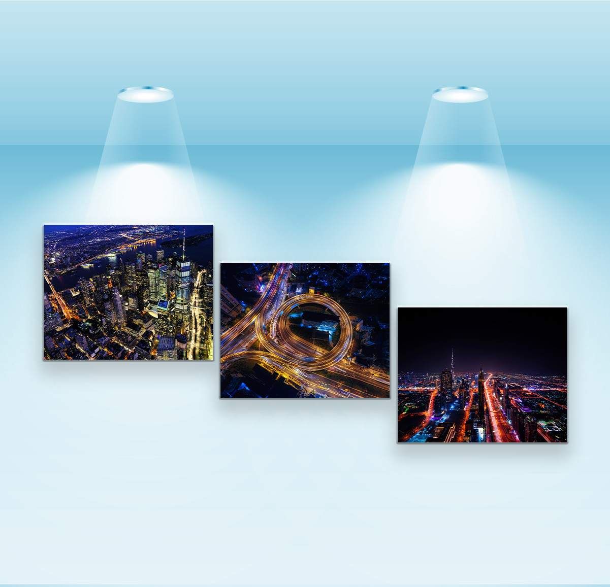 Набор постеров Riviera Blanca Огни ночных дорог (PS-155) 3 шт в наборе ...