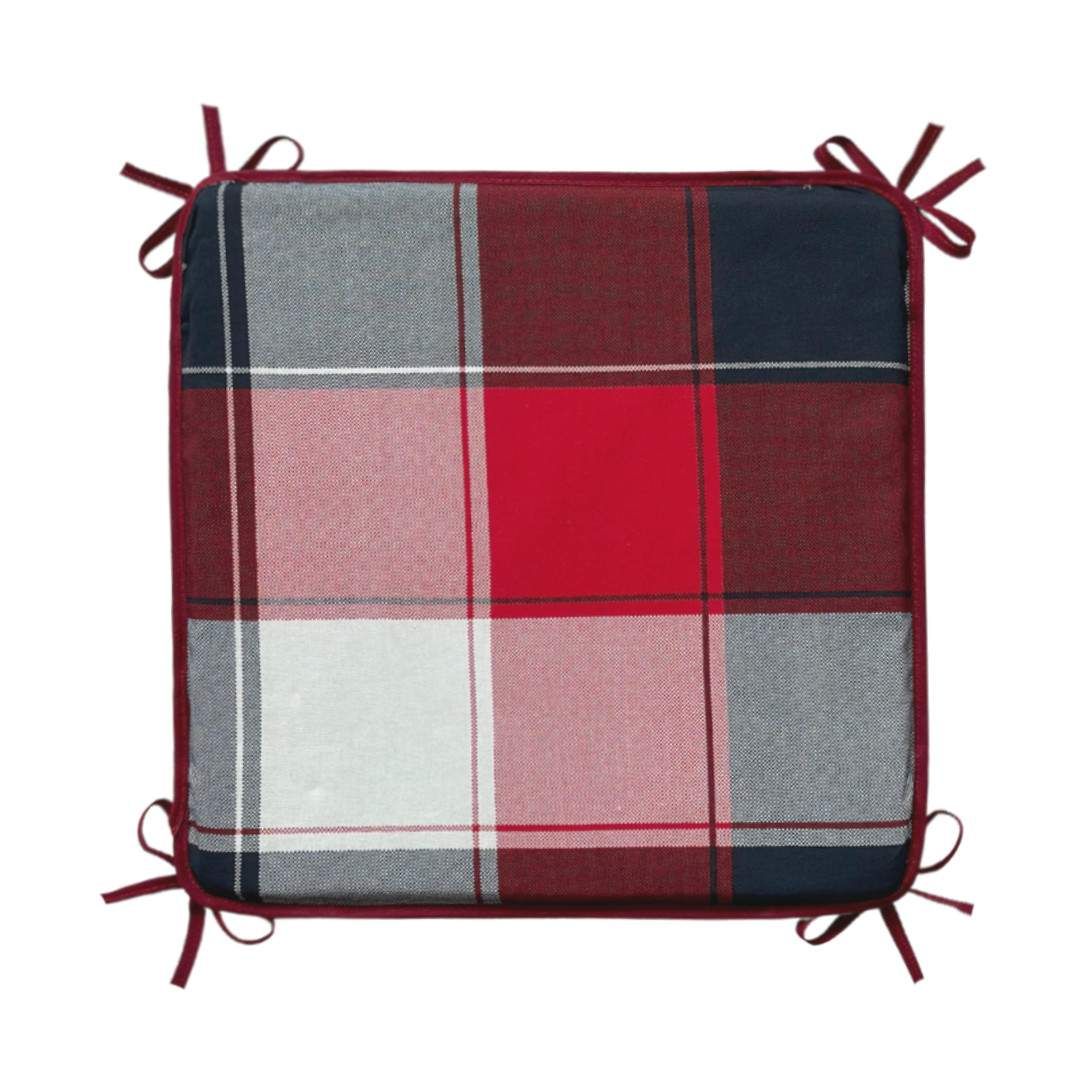 Подушка для стула на завязках 33х33х2 см трехцветная клетка 992791 — купить на Eva Ua — цена
