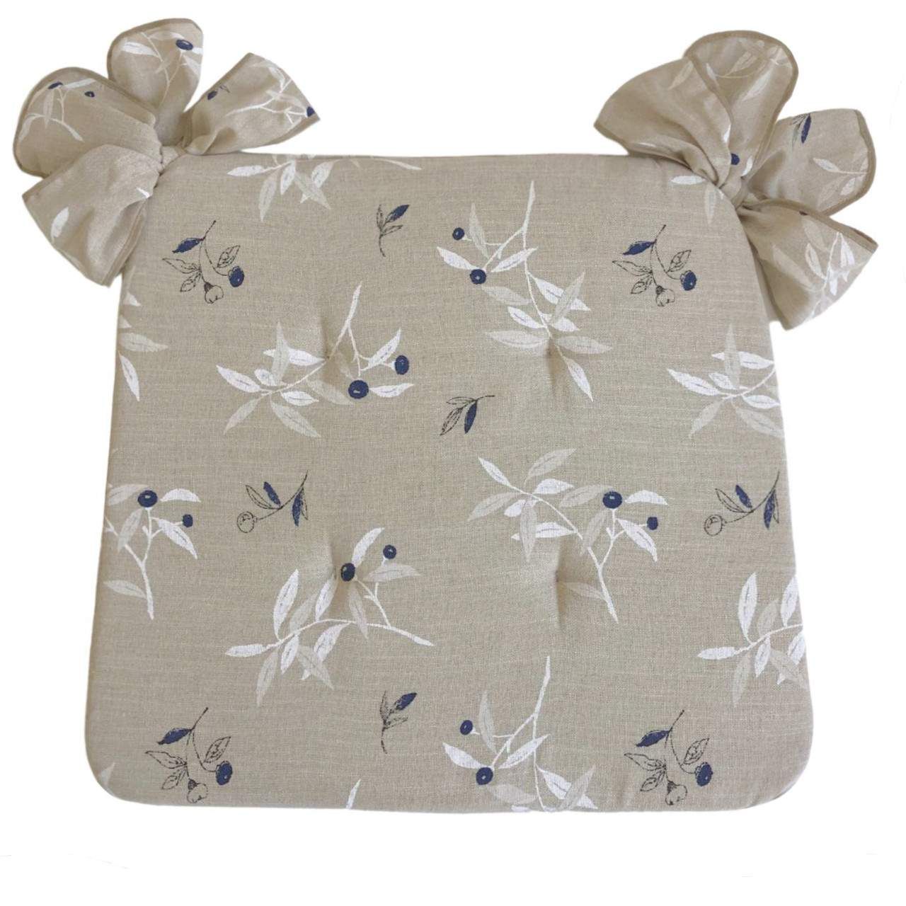 Подушка на стілець з бантами 42х48х2 см бежевий (993296) — купити на ...