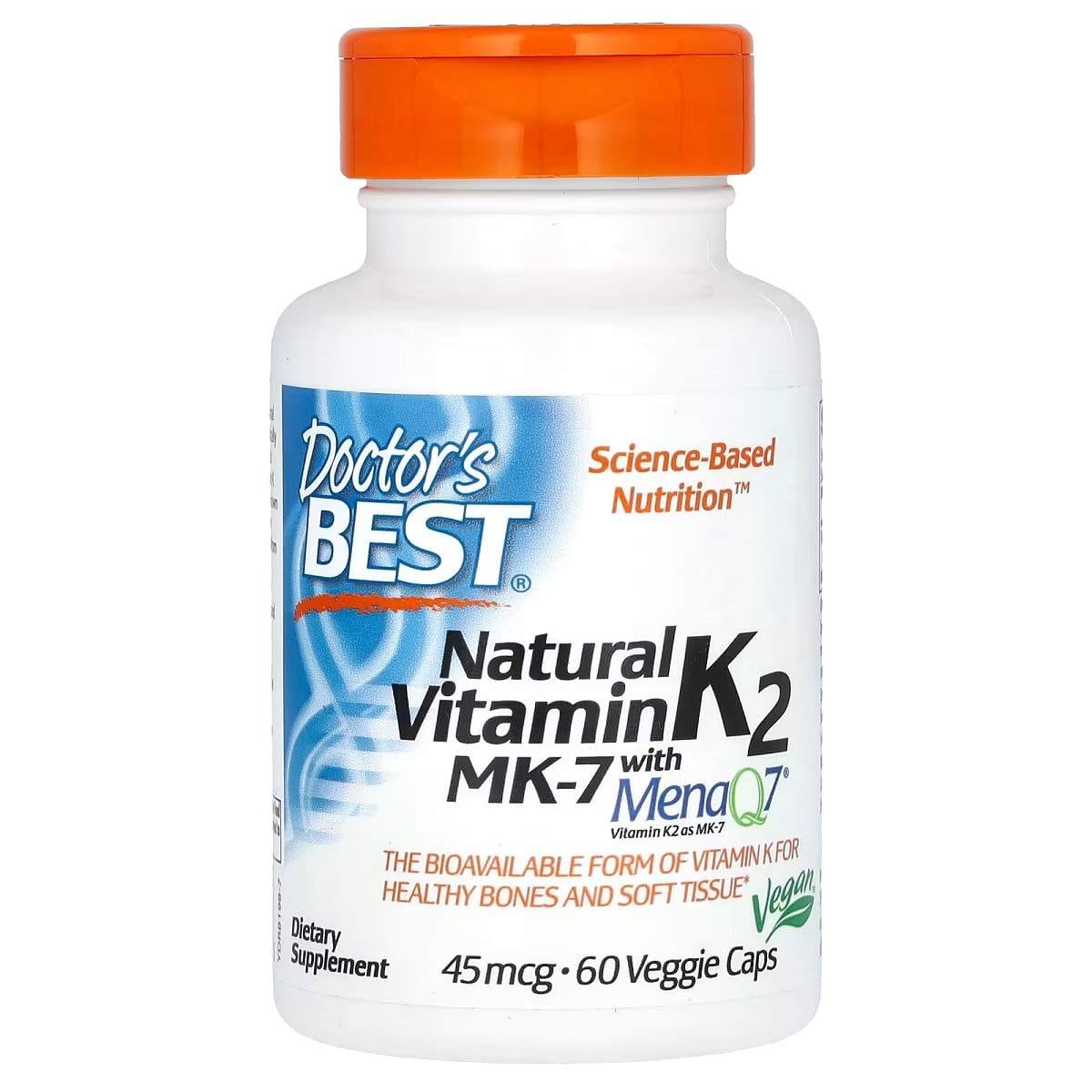 Вітамін K2, MK-7 з MenaQ7, 45 мкг, Vitamin K2 MK-7 з MenaQ7, Doctor's ...