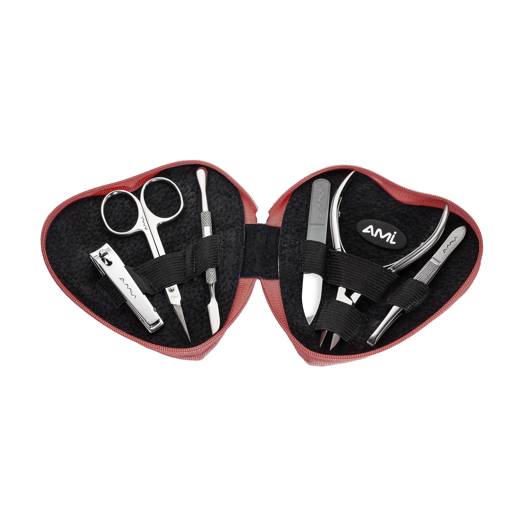 Манікюрний набір АМІ Серце, бордо, 7 предметів (1016) — купити на EVA.UA