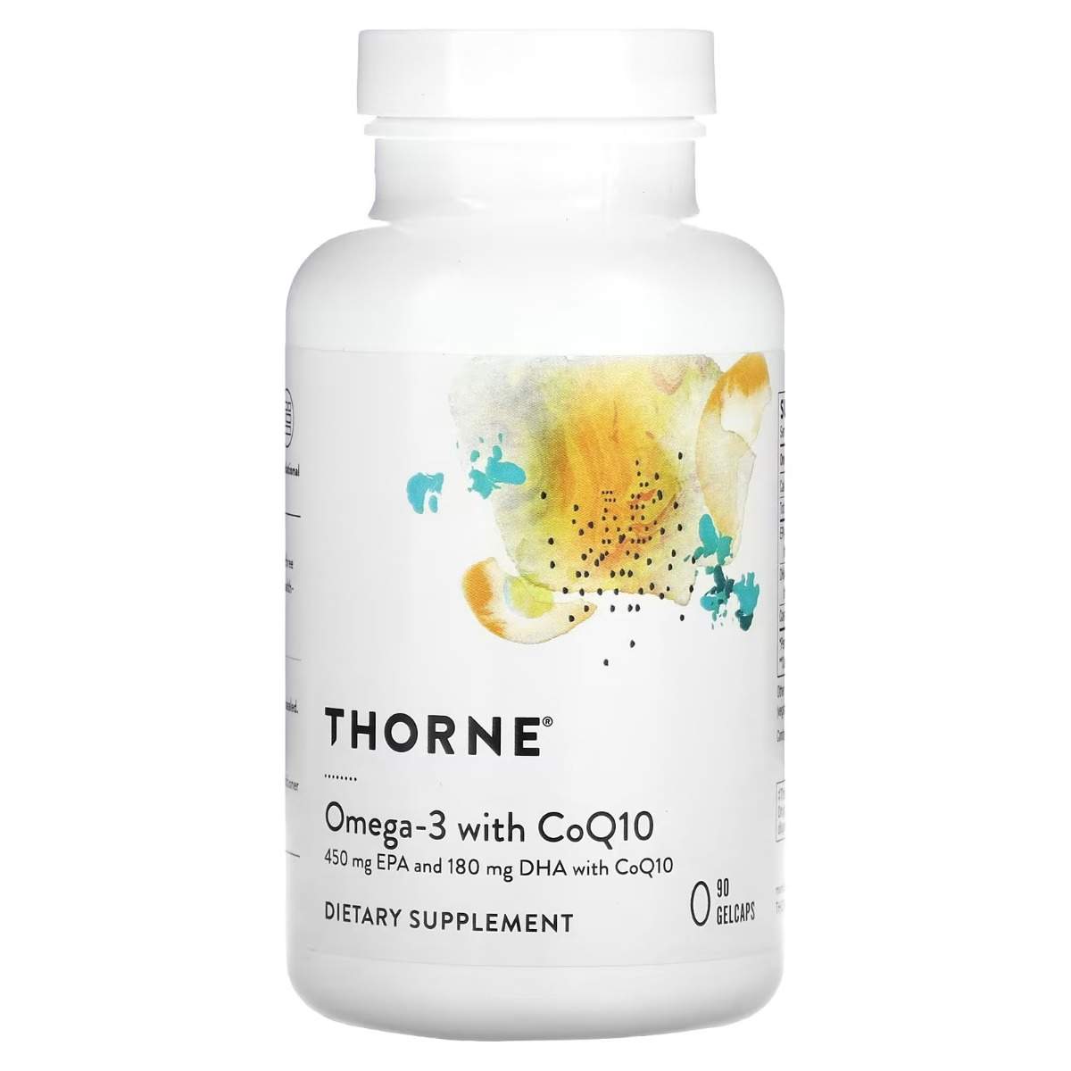 Омега-3 с коэнзимом Q10, Omega-3 with CoQ10, Thorne, 90 гелевых капсул ...