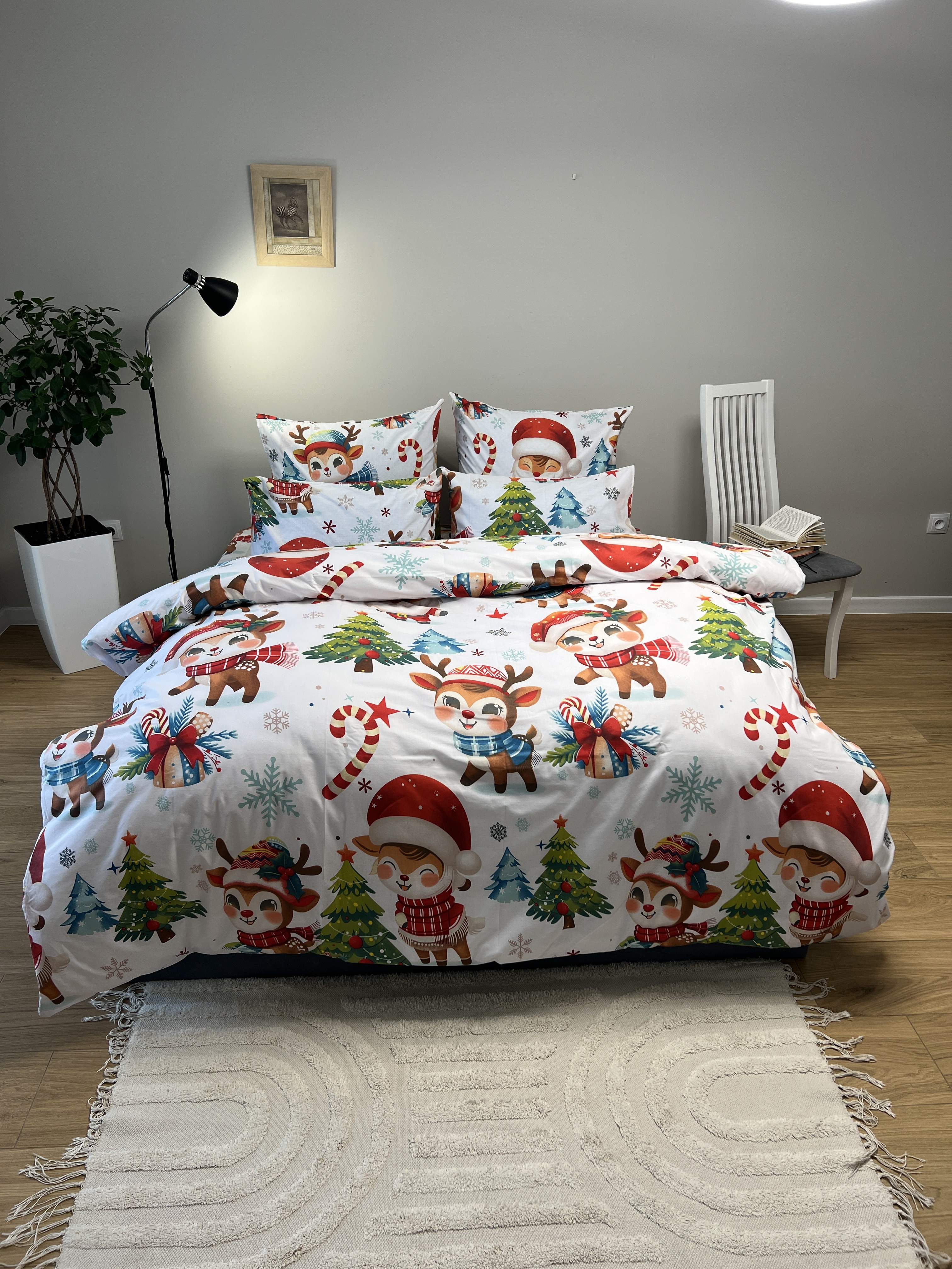 Комплект постільної білизни Кіт Муркіт Оленяче Різдво Сімейний 150x220 ...