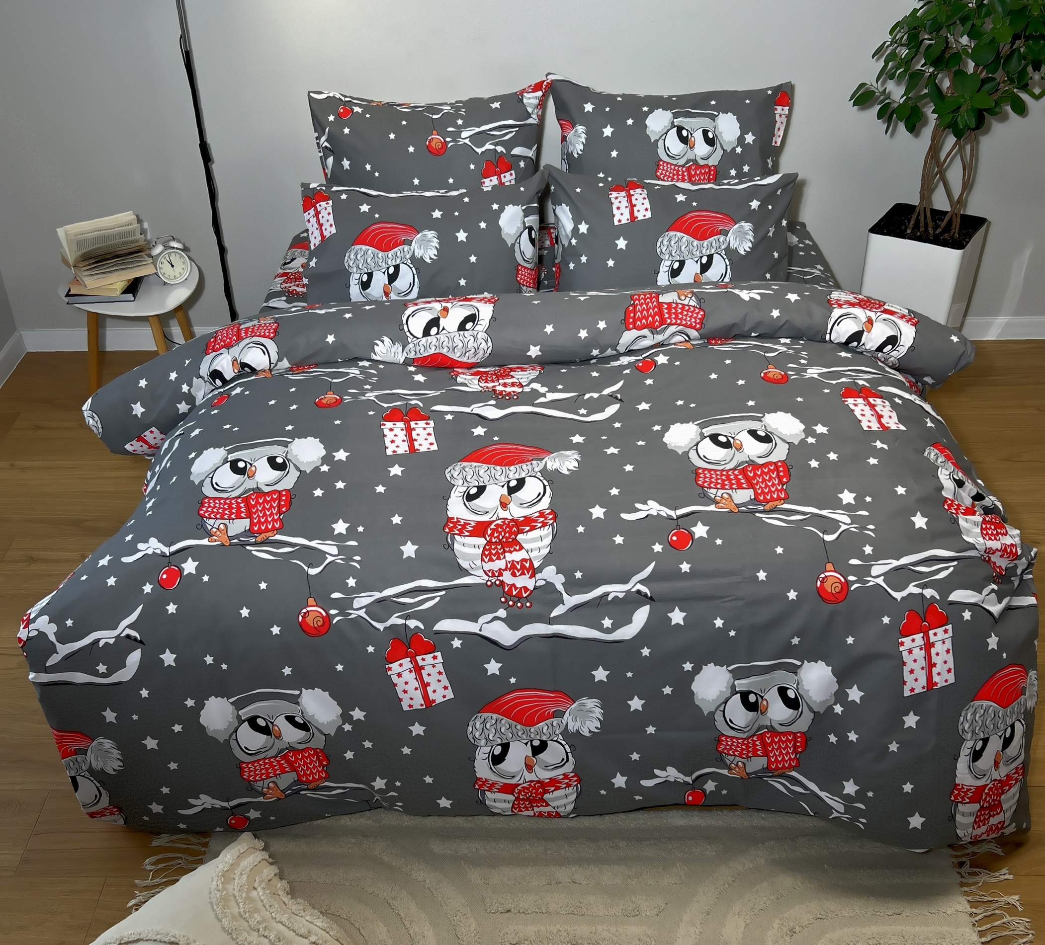 Комплект постільної білизни Кіт Муркіт Дарунок сові Двоспальний 180x220 ...