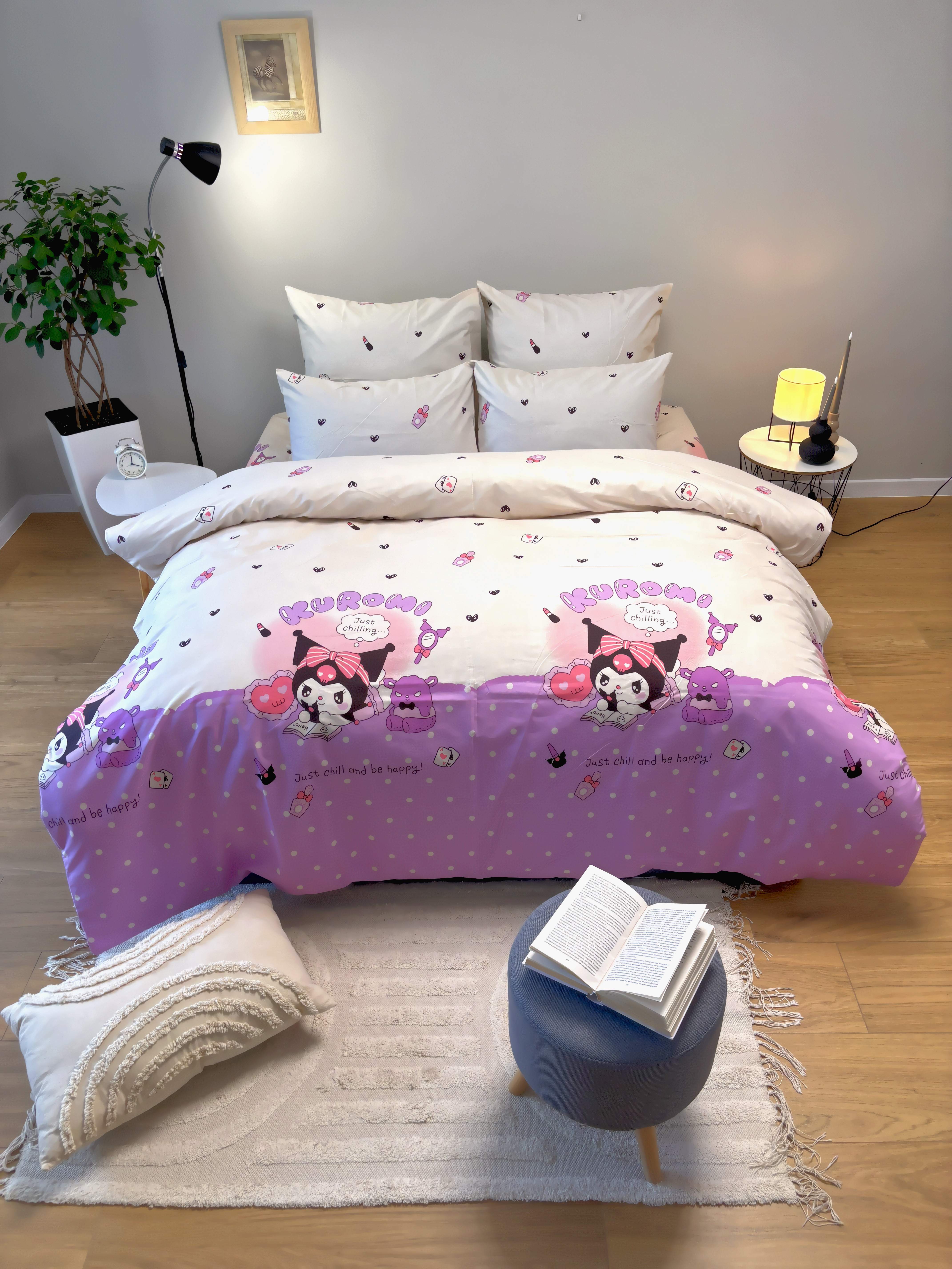 Постільна білизна Кіт Муркіт Євро 200x220 см Різнокольоровий (VD-br8335 ...