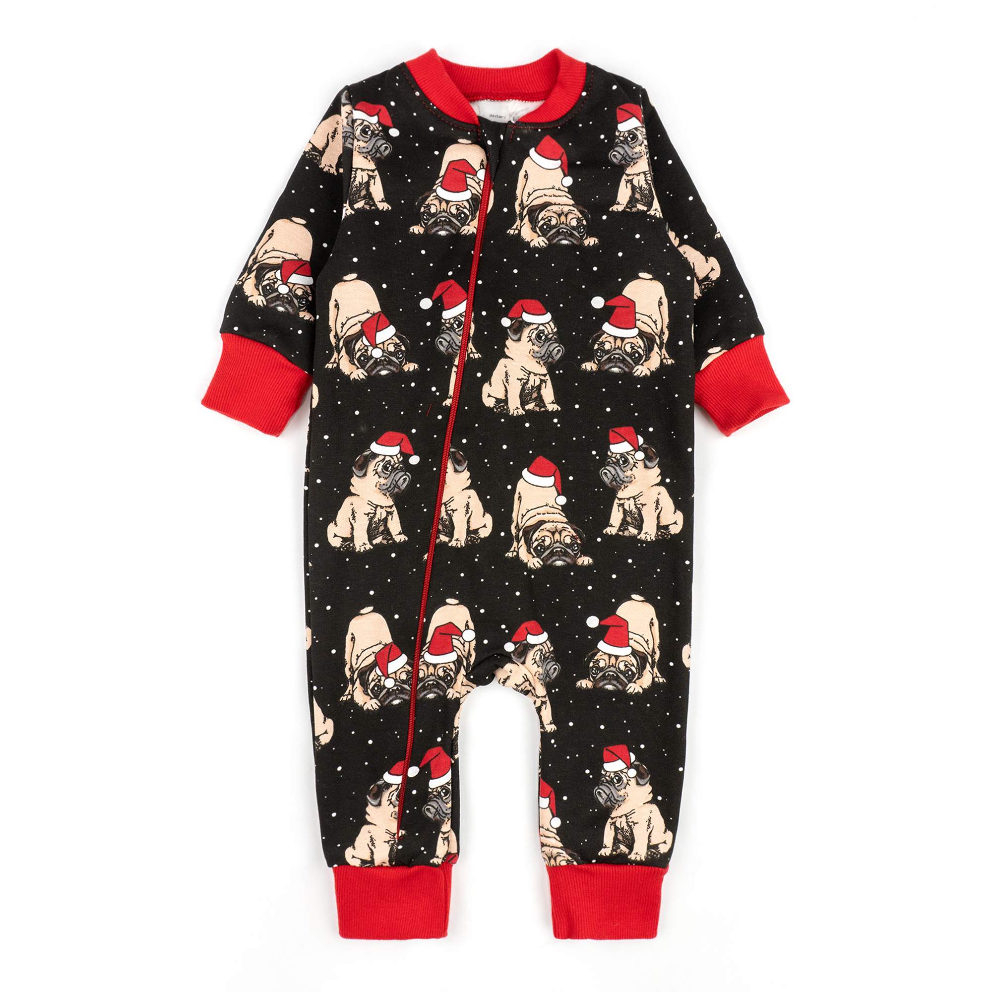 Комбинезон для новорожденных на молнии Dexter`s christmas pugs футер 92 ...