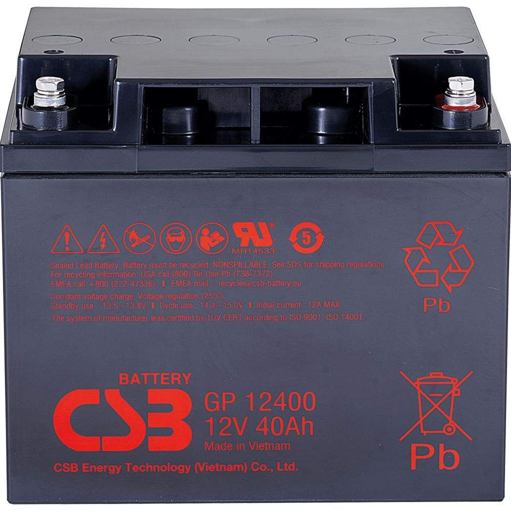 Аккумулятор CSB AGM 12V (12V/40Ah/480Wh) (GP12400) [112284] (1631925 ...