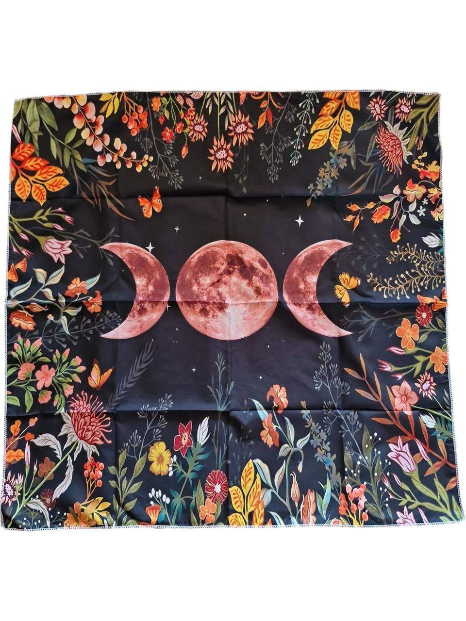 Скатерть для гадания на Таро, рунах Троелуние с бабочками 75см на 75 см ...