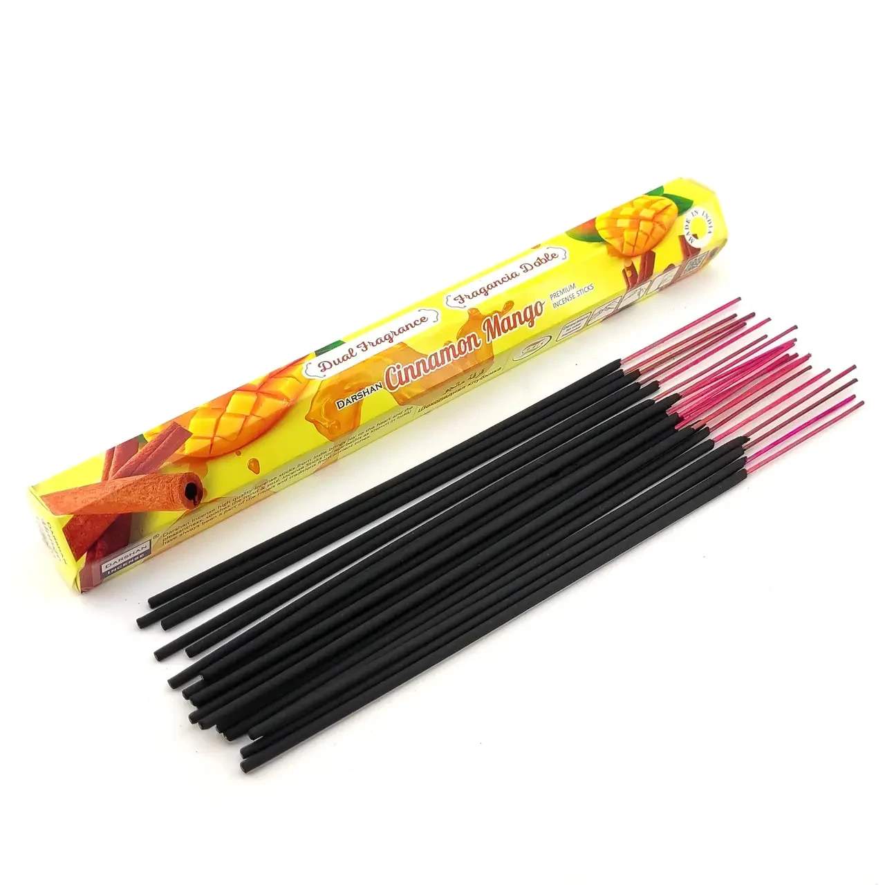 Аромапалочки угольные Darshan Mango Cinnamon Манго с корицей 20 шт ...