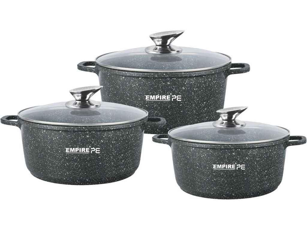 Набір каструль Empire 3пр. 7331 з антипригарним гранітним покриттям 1,5 ...