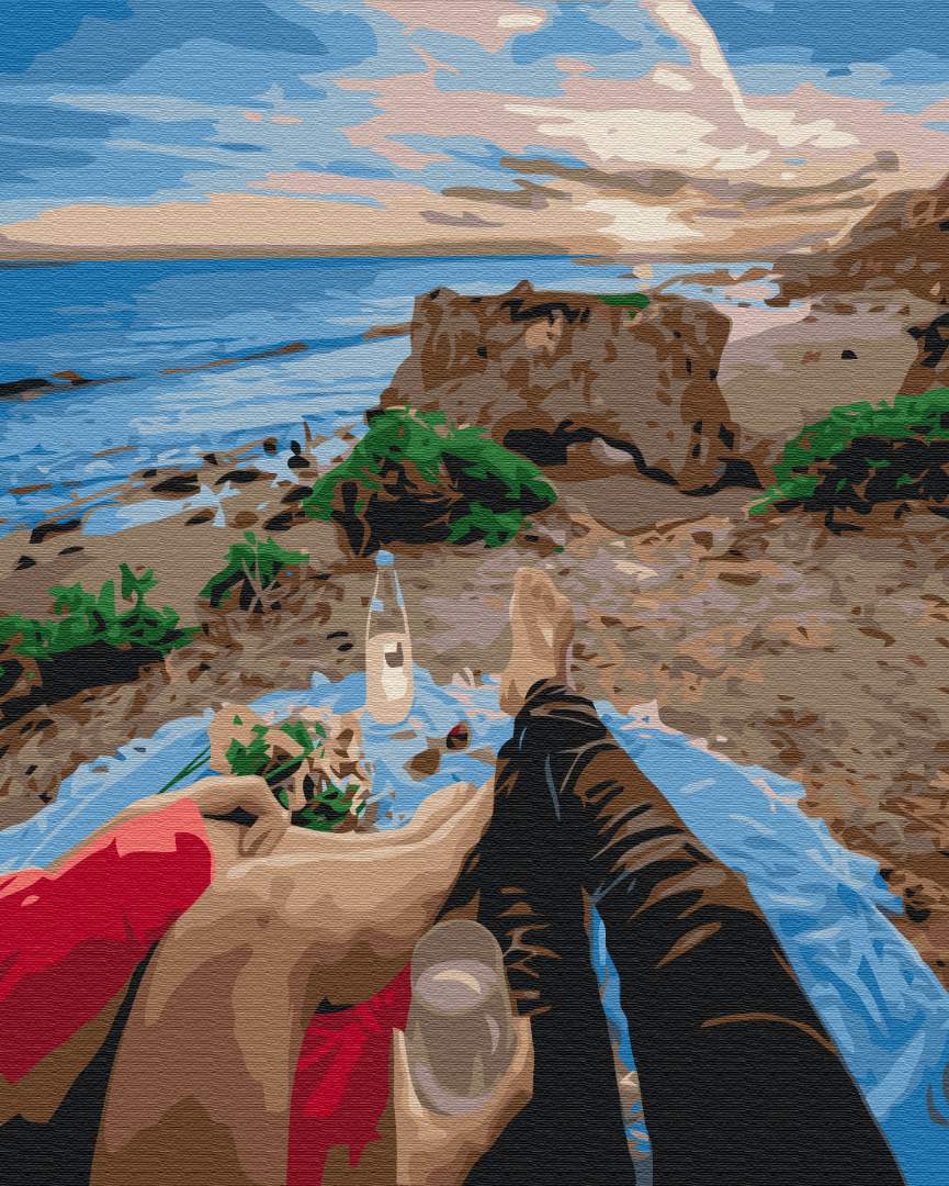 Картина за номерами Brushme 48x60см "Романтичне побачення на пляжі ...