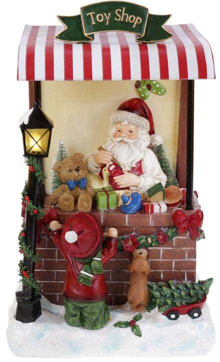 Новогодняя композиция Santa's Toy Shop с LED подсветкой полистоун для ...