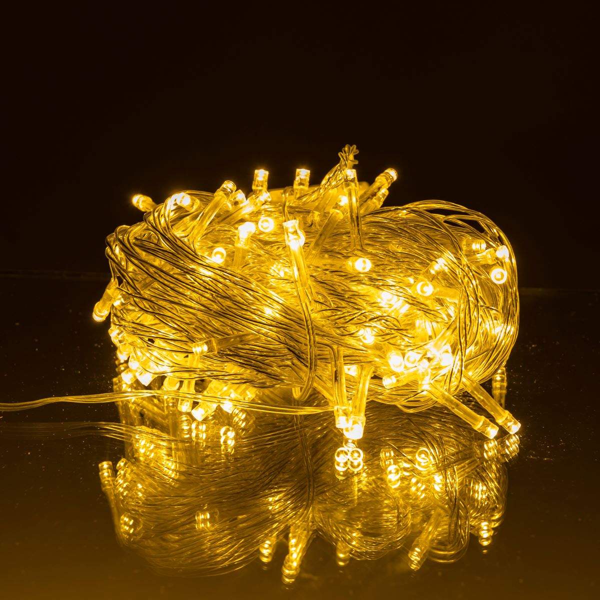 Новогодняя гирлянда 14 м 160 LED белый провод желтый свет светодиодная ...