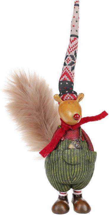 Статуэтка декоративная Бельчонок Гастон 24 см в зеленых штанишках для ...