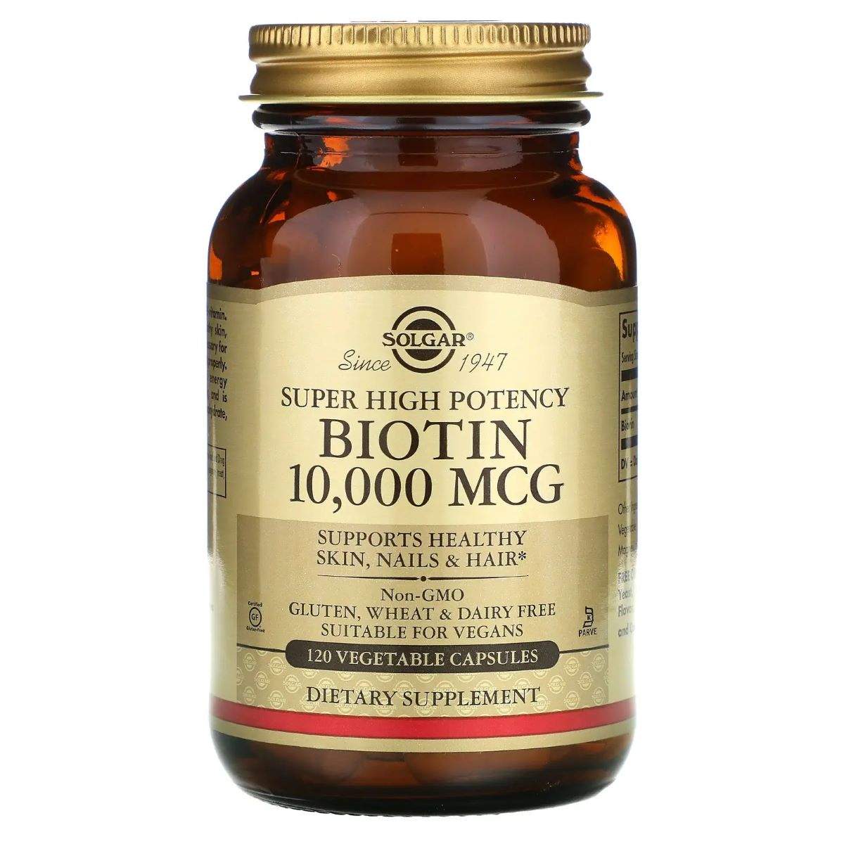 Біотин Solgar Biotin Super High Potency 10000 mcg 120 Veg Caps SOL ...