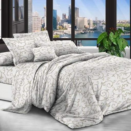 Постільна білизна двоспальна євро світло-бежева Абстракція Бязь ...