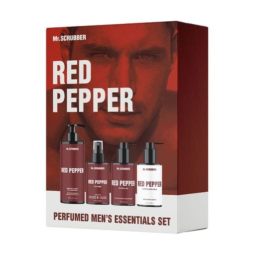 Чоловічий набір для душу та гоління Mr.Scrubber Red Pepper (шампунь 2 в ...