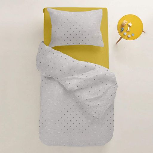 Підліткова постіль з простирадлом на гумці MINI DOTS CS17 COSAS сірий ...