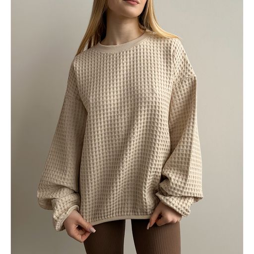 Свитшот женский Twins крупная вафля, бежевый, размер L (14230) - купить на EVA.UA