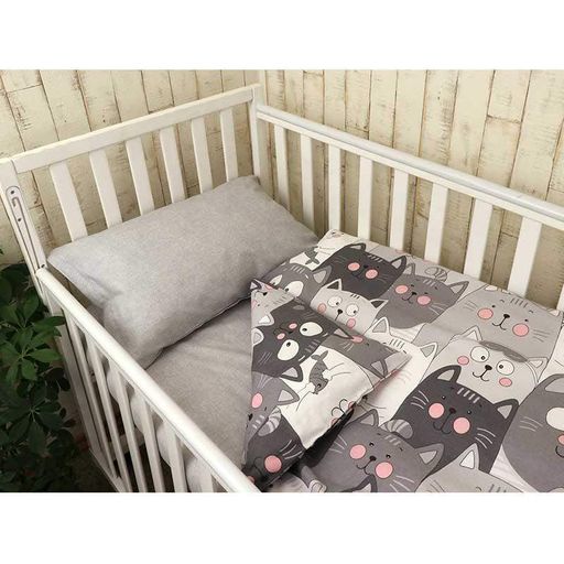 Дитяча постільна білизна в ліжечко Руно бязь Немовля Grey Cat сірий ...
