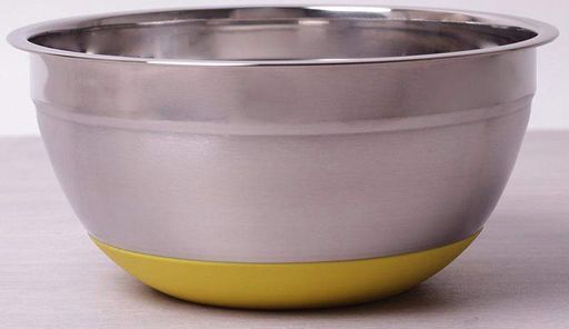 Миска сталева Labro Ø22х10см із силіконовим дном жовта Kamille (1167885 ...