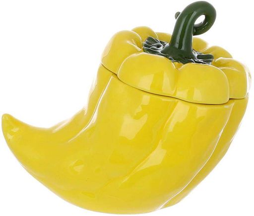 Банка керамічна Pepper 1000мл для сипучих продуктів Жовтий перець BonaDi (1174673) — купити на ...