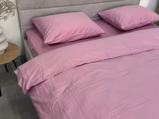 Комплект постельного белья Ecotton Евро 210х220 см однотонный розовый ...