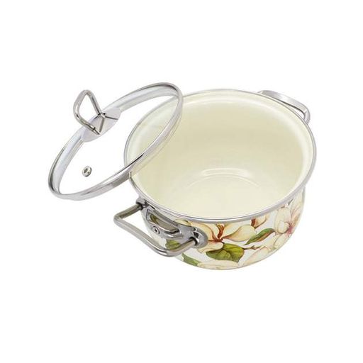 Каструля емальована Магнолія 2,1 л 16 см Interos 17150-2,1 (1225502 ...