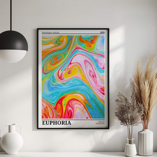 Постер Roomy "Euphoria Colors" Біла рамка з глянцевим склом A4 (29.7x21 ...