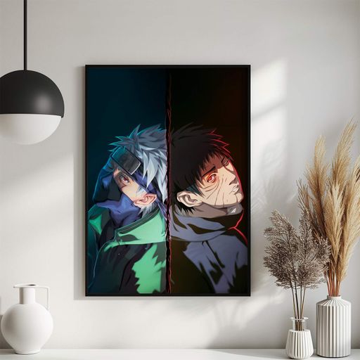 Постер Roomy "Kakashi Obito Split" Біла рамка з антибліковим склом A3 ...