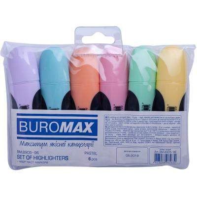 Набор маркеров Buromax highlighter pen, PASTEL, chisel tip, SET 6 ...
