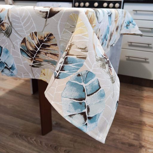 Скатертина Maystat Осінній вальс з тефлоновим просоченням 120х178см бежева (0090-P120-178 ...