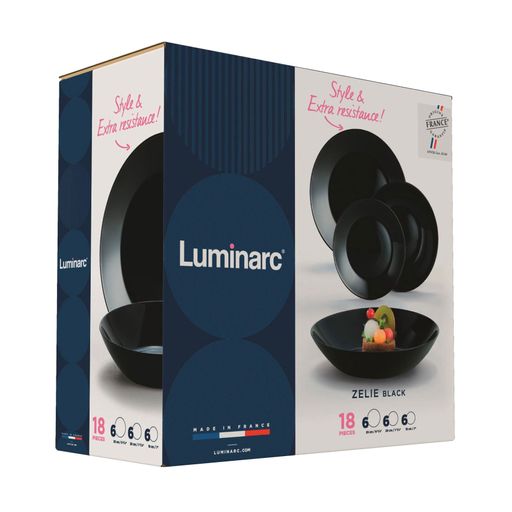 Сервіз Luminarc Zelie чорний, 18 предметів (V3894) — купити на EVA.UA