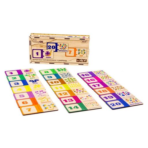 Деревянная головоломка-пазл с цифрами Puz-53322 (1558581) — купить на ...