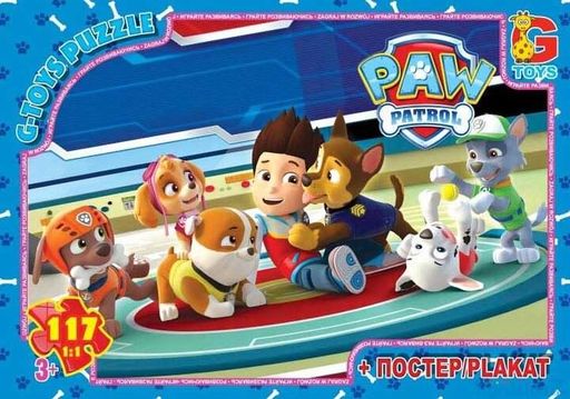 Пазлы ТМ G-Toys из серии Paw Patrol 117 элементов PW0818 Разноцветный ...