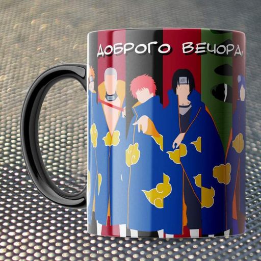 Чашка Fan Girl Клан Акацукі Akatsuki Naruto UA (15436) 330 мл Чорний ...