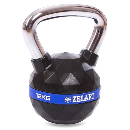 Гиря PU з хромованою ручкою Кросфіт Zelart FI-1973-12 12кг (1638266 ...