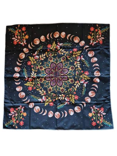 Скатерть для гадания на Таро, рунах Цветок с фазами месяца 75см на 75 ...