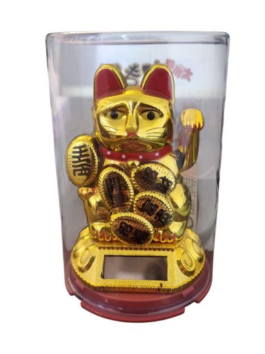 Статуетка Фен-Шуй Манекі Неко на сонячній батареї махає лапою (1641567 ...