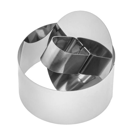 Кругла форма кулінарне кільце з виштовхувачем для викладки/вирубки мусів, салатів і гарнірів з ...