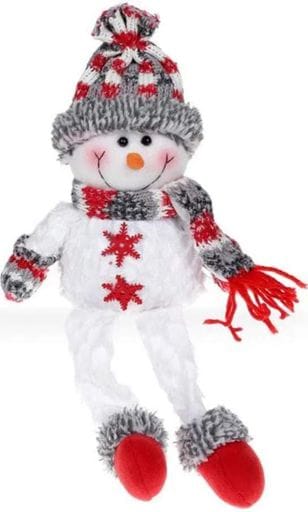 Мягкая игрушка Снеговик 44см белый серый красный для детей новогодний ...