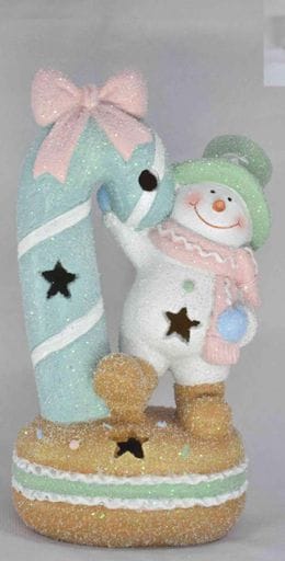 Новогодняя фигурка снеговика с подсветкой фарфоровая светильник для ...