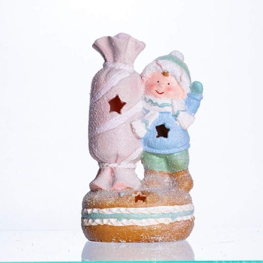 Новогодняя фигурка-светильник фарфоровая 12,5×9×21 см декор для дома ...