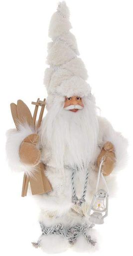 Новогодняя фигура Санта Клаус с лыжами и фонарем 30см рождественская ...